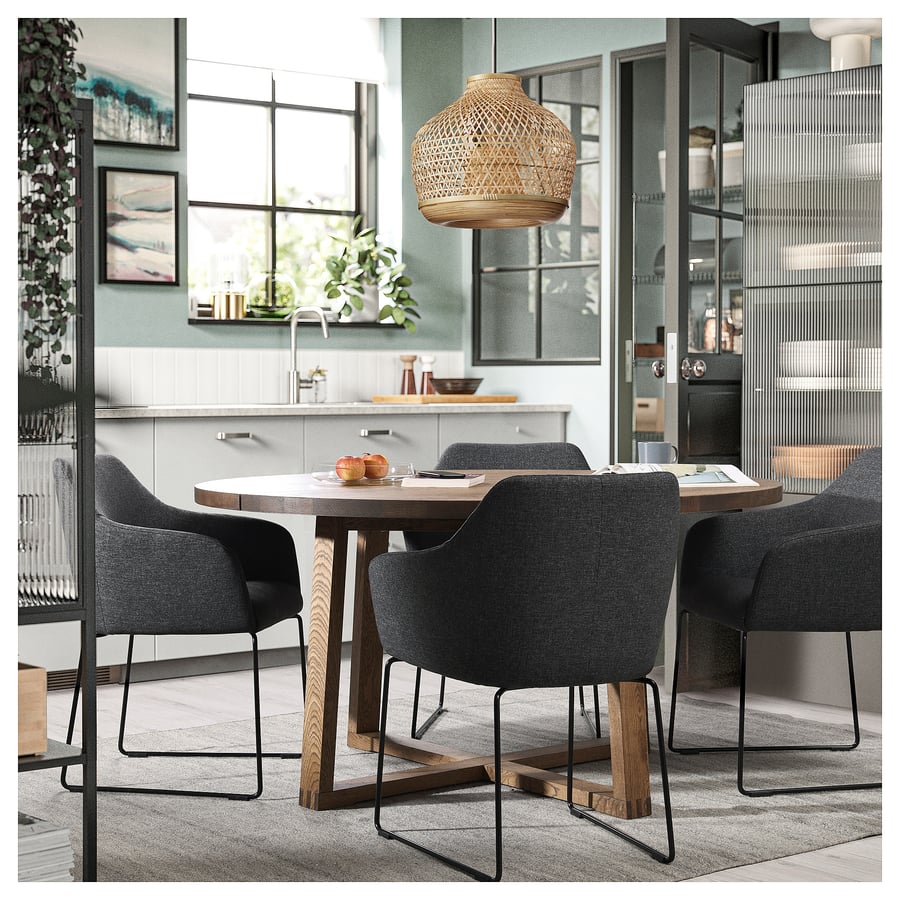 MÖRBYLÅNGA / TOSSBERG stół i 4 krzesła, okl dęb brązowa bejca/Gunnared ...