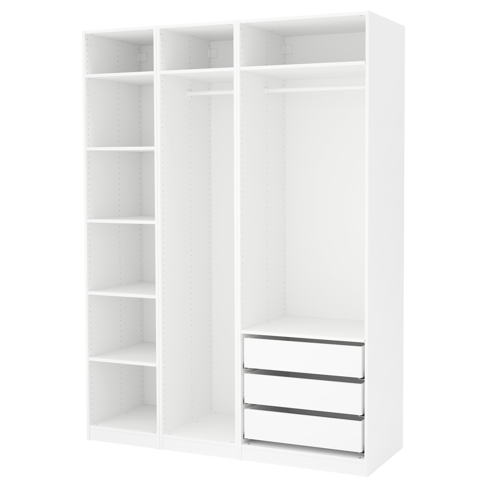 Szafa PAX, biała, na ubrania, wymiary: 175x58x236 cm - IKEA