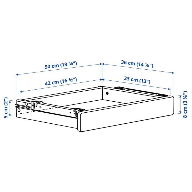 RELATERA szuflada, biały, 50x36x8 cm - IKEA
