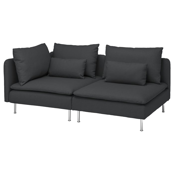 SÖDERHAMN sofa 3-osobowa, z otwartym końcem/Fridtuna ciemnoszary - IKEA