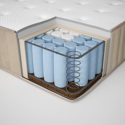 VATNESTRÖM materac, sprężyny kieszeniowe, twardy/naturalny, 160x200 cm - IKEA