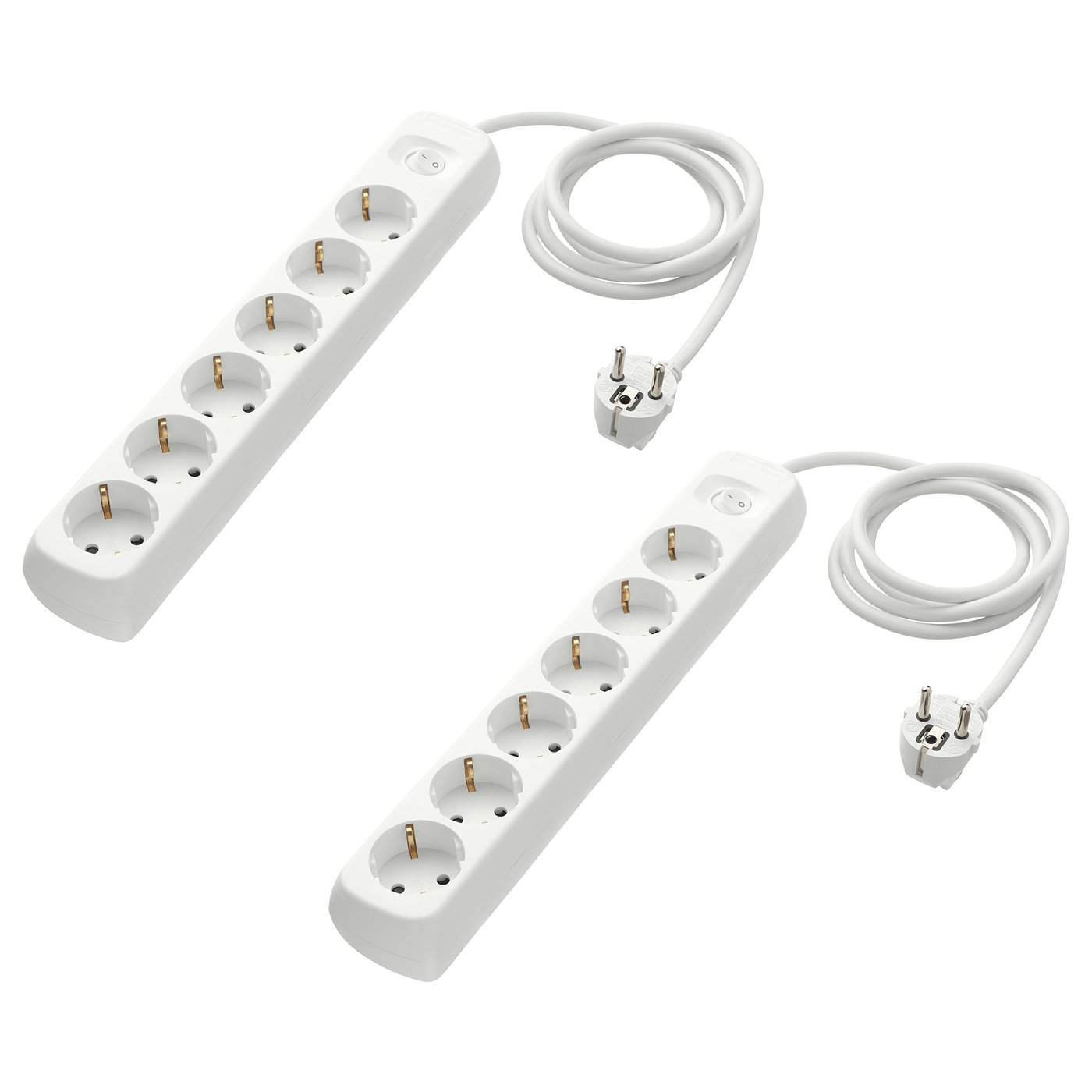 KOPPLA 6-way socket with switch, white, 1.5 m - IKEA