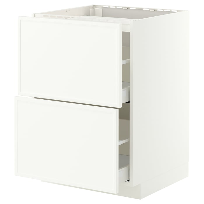 METOD / MAXIMERA base cab f hob/2 fronts/2 drawers, white/Aspudden matt ...