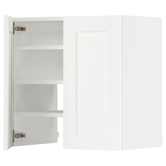 METOD wall cb f extr hood w shlf/door, white Enköping/white wood effect ...