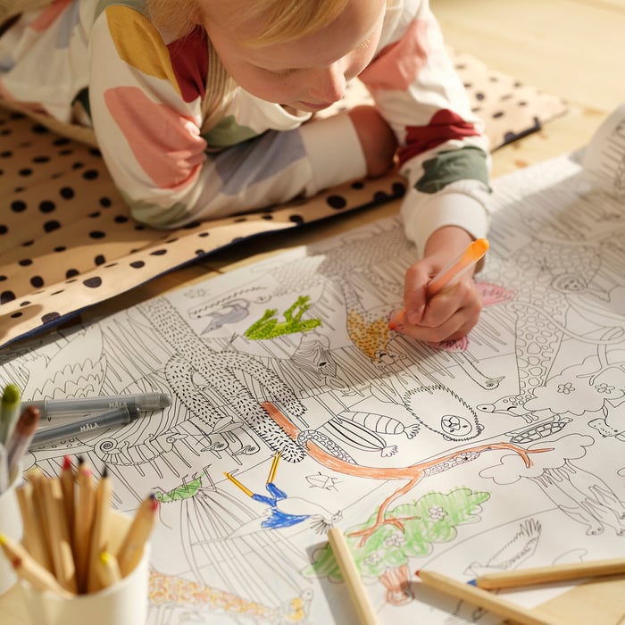 SANDLÖPARE colouring paper roll, savannah, 10 m - IKEA