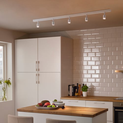 BÄVE calha teto LED, 5 projetores, branco - IKEA