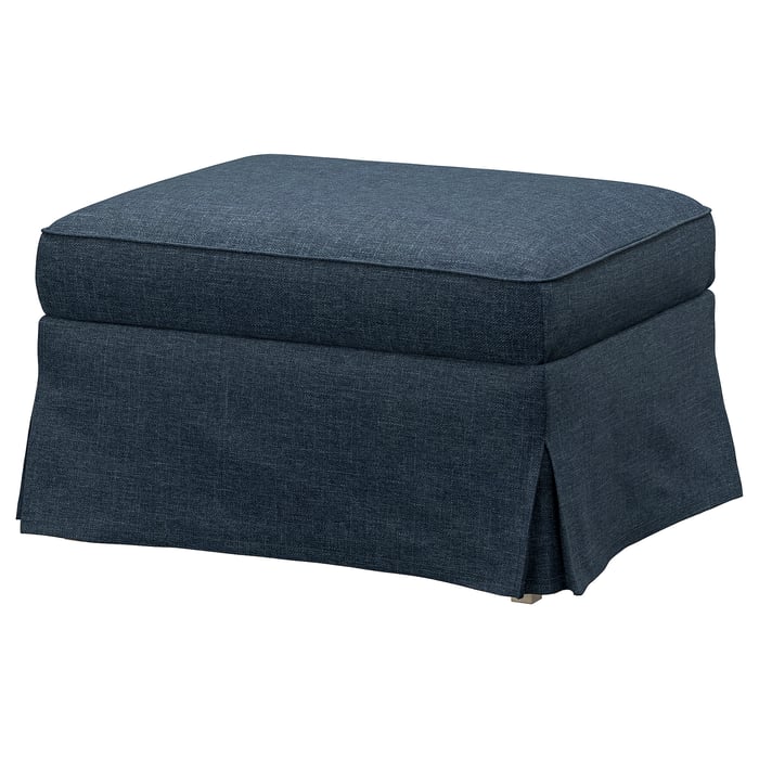 EKTORP repousa-pés c/arrumação, Kilanda azul escuro - IKEA