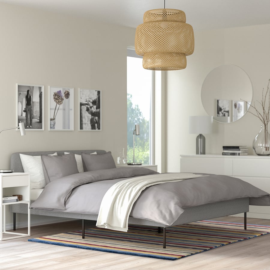 ELLJUSSPÅR Tapete pelo curto, multicor/às riscas feito à mão, 170x240 ...