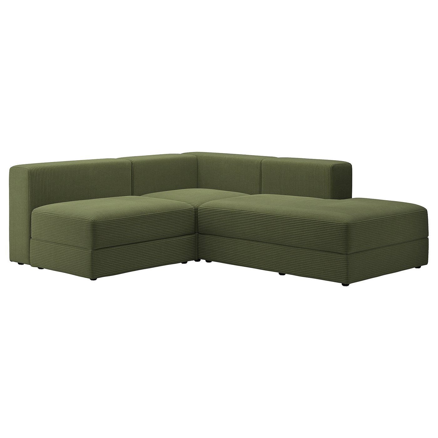 JÄTTEBO sofá canto mod 2,5 lug c/chs lng, direita/Samsala verde ...