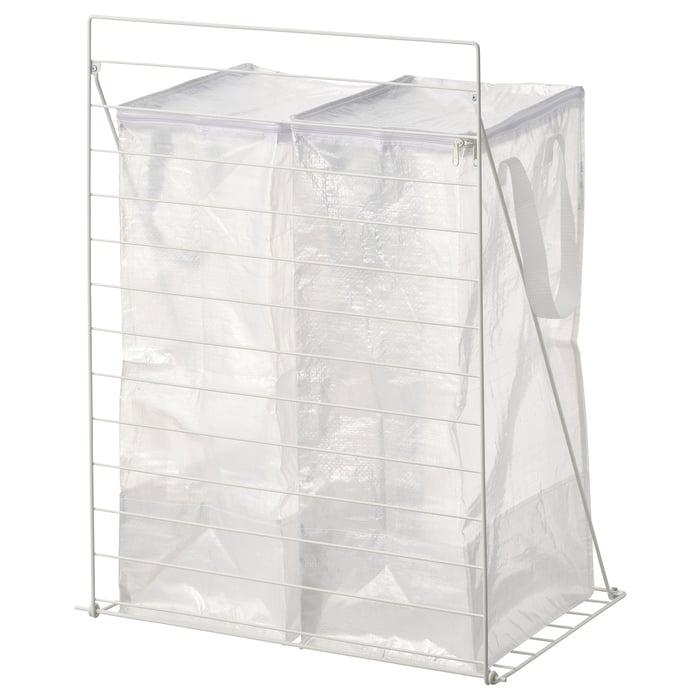 JOSTEIN saco c/base, branco/transparente interior/exterior, 60x40x74 cm ...