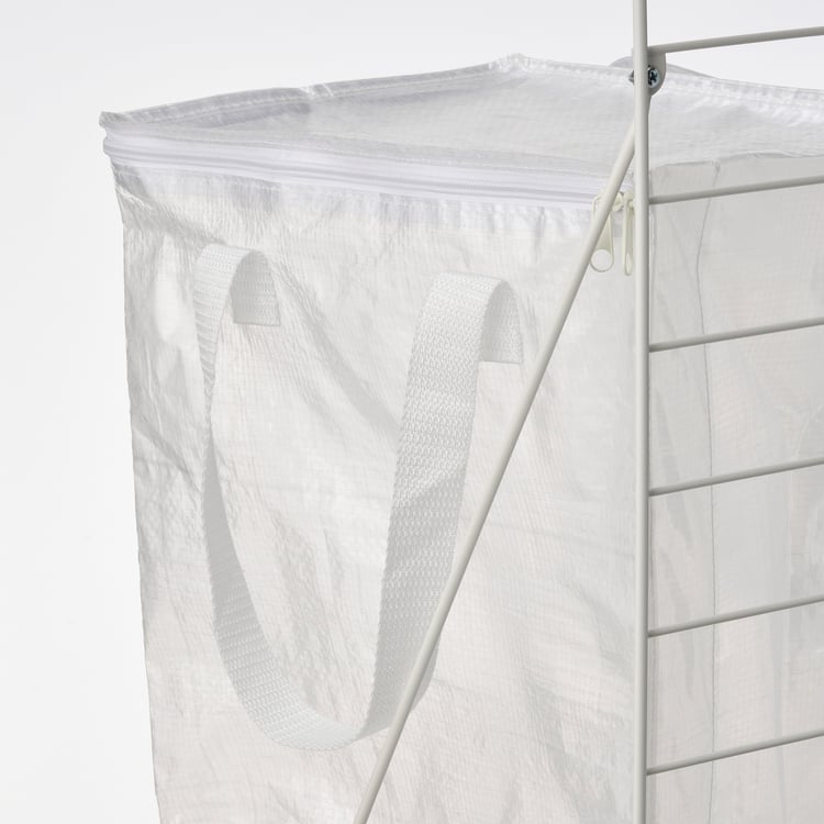 JOSTEIN saco c/base, branco/transparente interior/exterior, 60x40x74 cm ...