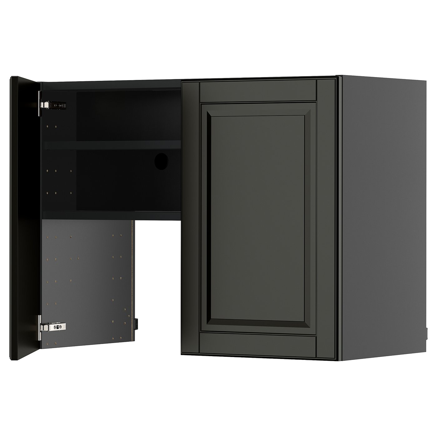METOD arm pared p/exaustor c/prat/pt, preto-cinzento/Bodbyn preto ...