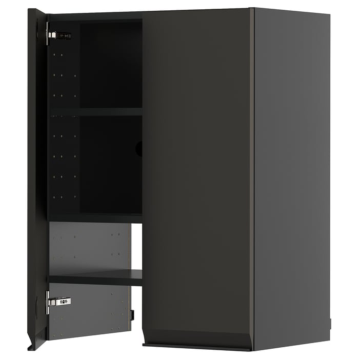 METOD arm pared p/exaustor c/prat/pt, preto-cinzento/Upplöv antracite ...