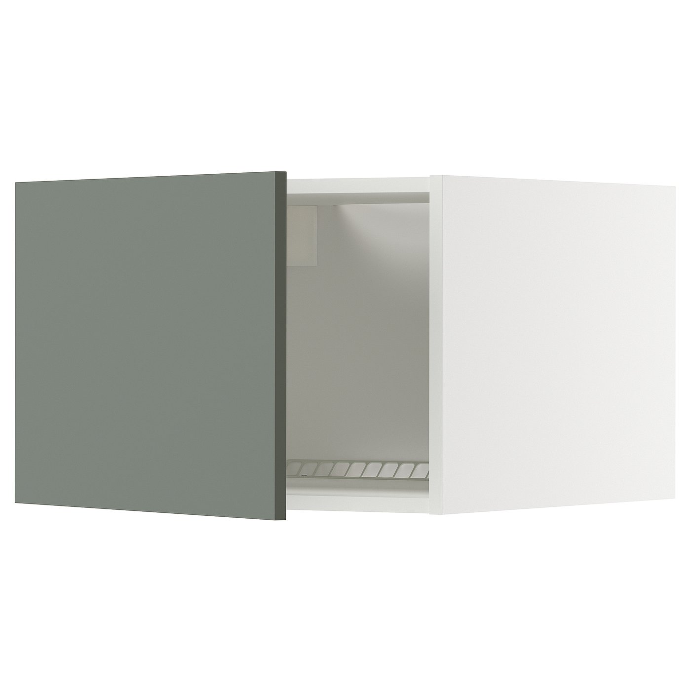 METOD arm sup p/frig/cong, branco/Nickebo verde acinzentado mate, 60x40 cm - IKEA