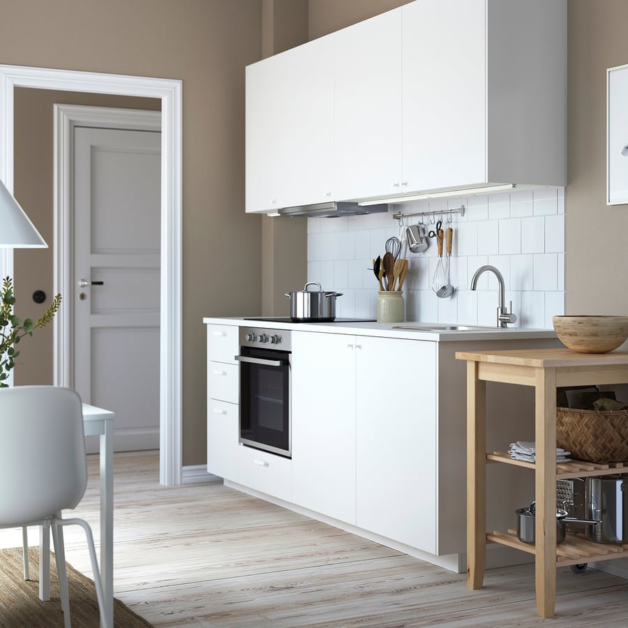METOD cozinha, branco/Veddinge branco, 230x60x227 cm - IKEA