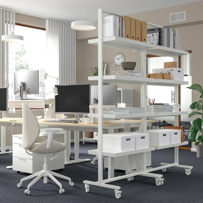 MITTZON estrutura c/rodízios/pratel p/mold, branco, 85x205 cm - IKEA