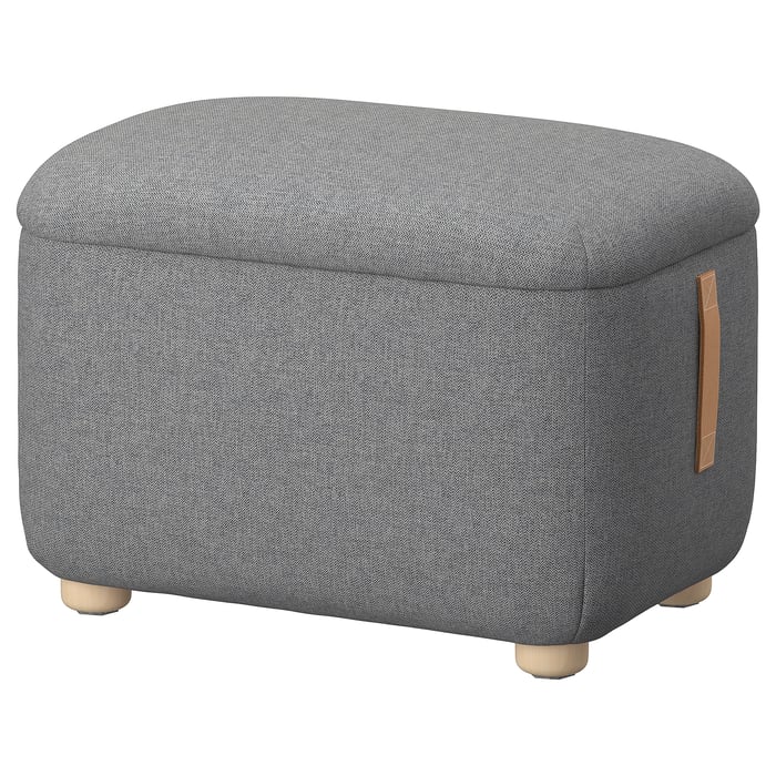 OSKARSHAMN repousa-pés c/arrumação, Tibbleby bege/cinzento - IKEA