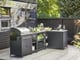 GRILLSKÄR outdoor kitchen, stainless steel, 244x61 cm - IKEA