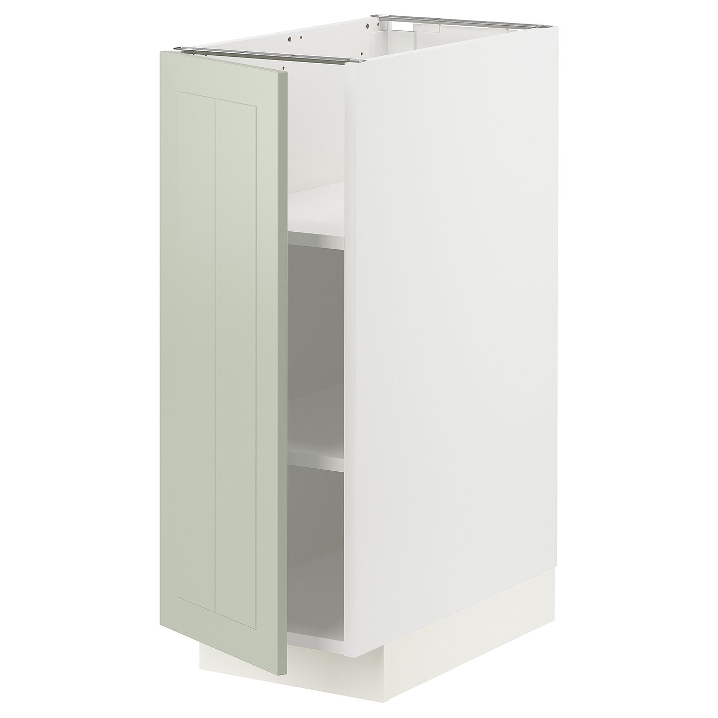 METOD base cabinet with shelves, white/Stensund light green, 30x60 cm ...