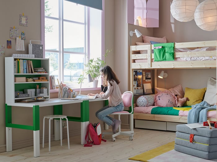 PÅHL Add-on unit, white/green, 64x39 cm - IKEA