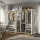 PAX / BERGSBO wardrobe combination, white white/white, 255x60x201 cm - IKEA
