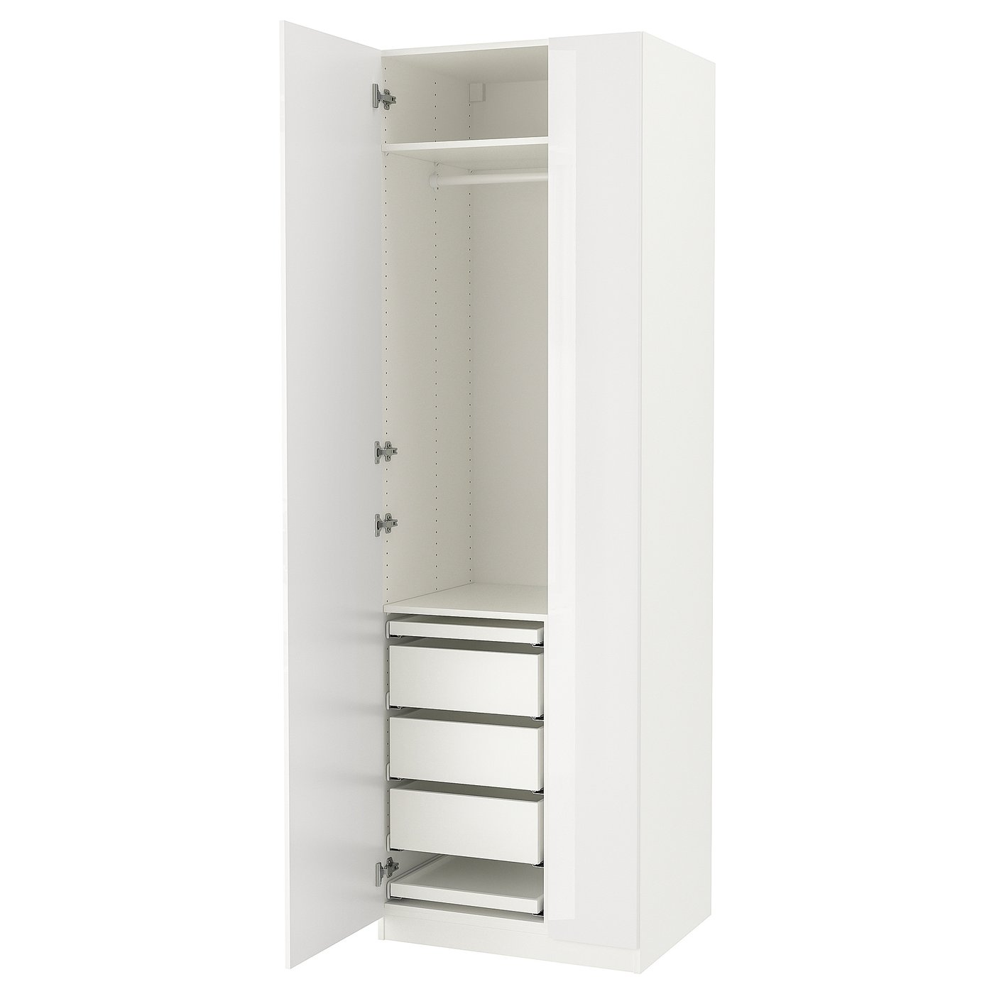PAX / FARDAL wardrobe combination, high-gloss/white, 75x60x236 cm - IKEA