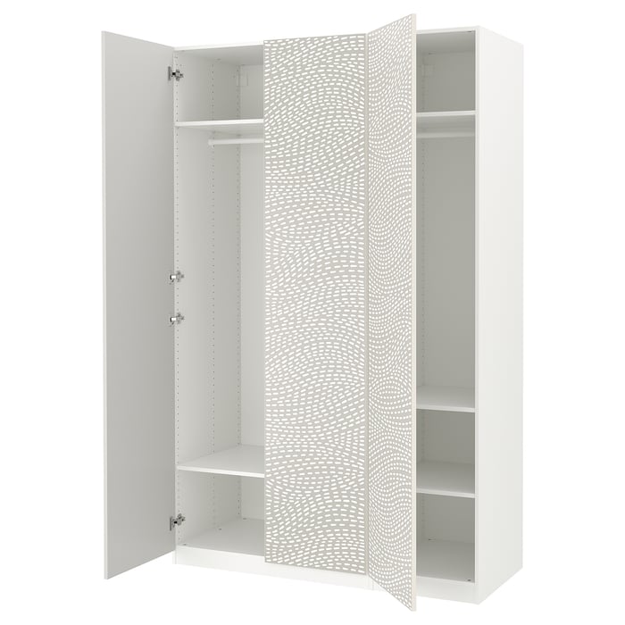 PAX / MISTUDDEN wardrobe combination, white/grey patterned, 150x60x236 ...