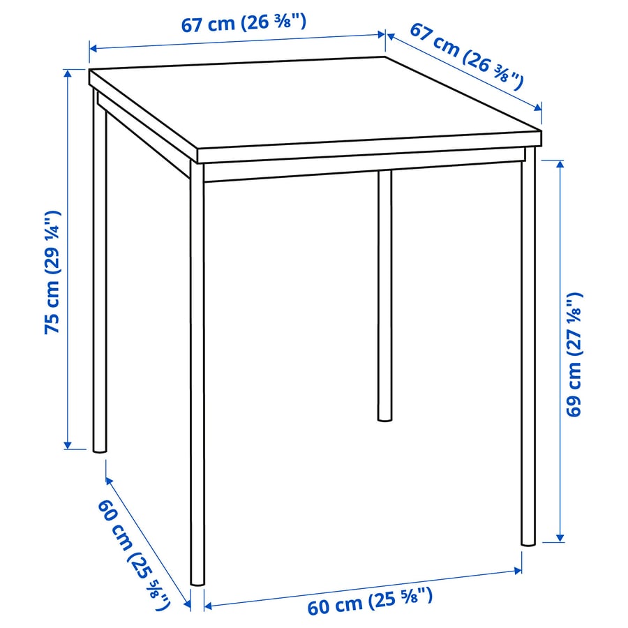 SANDSBERG table, black, 67x67 cm - IKEA