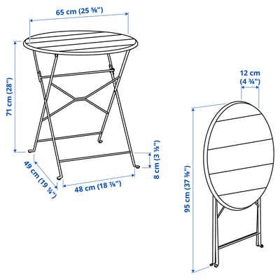 SUNDSÖ table, anthracite outdoor, 65 cm - IKEA