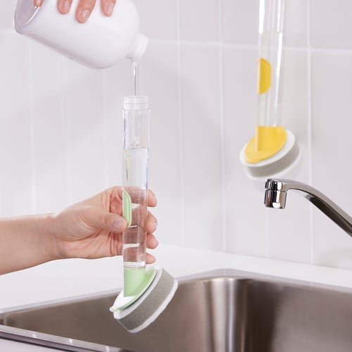 VIDEVECKMAL 3-piece dish sponge set w dispenser, light green - IKEA