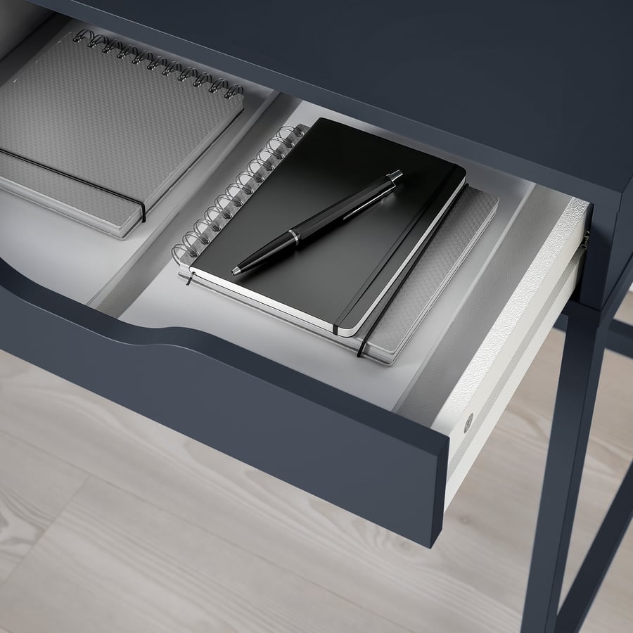 ALEX birou, negru-albastru, 132x58 cm - IKEA