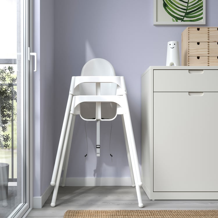 ANTILOP scaun înalt+centură siguranţă, alb/alb - IKEA