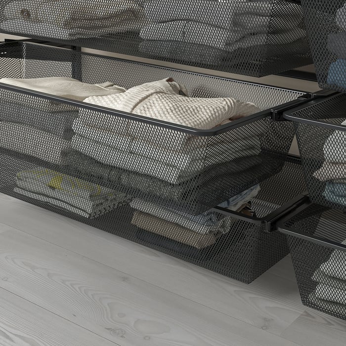 BOAXEL coş metalic, antracit, 80x40x15 cm - IKEA