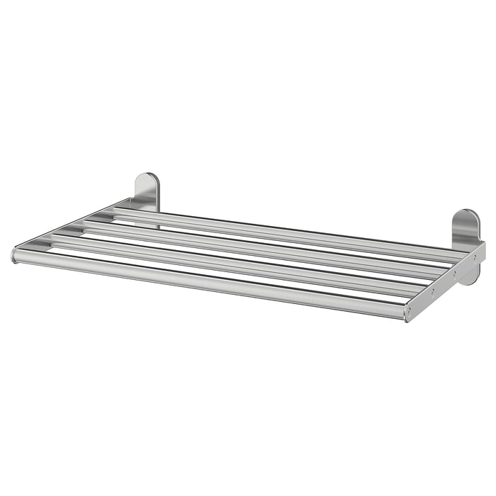 BROGRUND poliță+bară prosoape, inox, 47x27 cm - IKEA