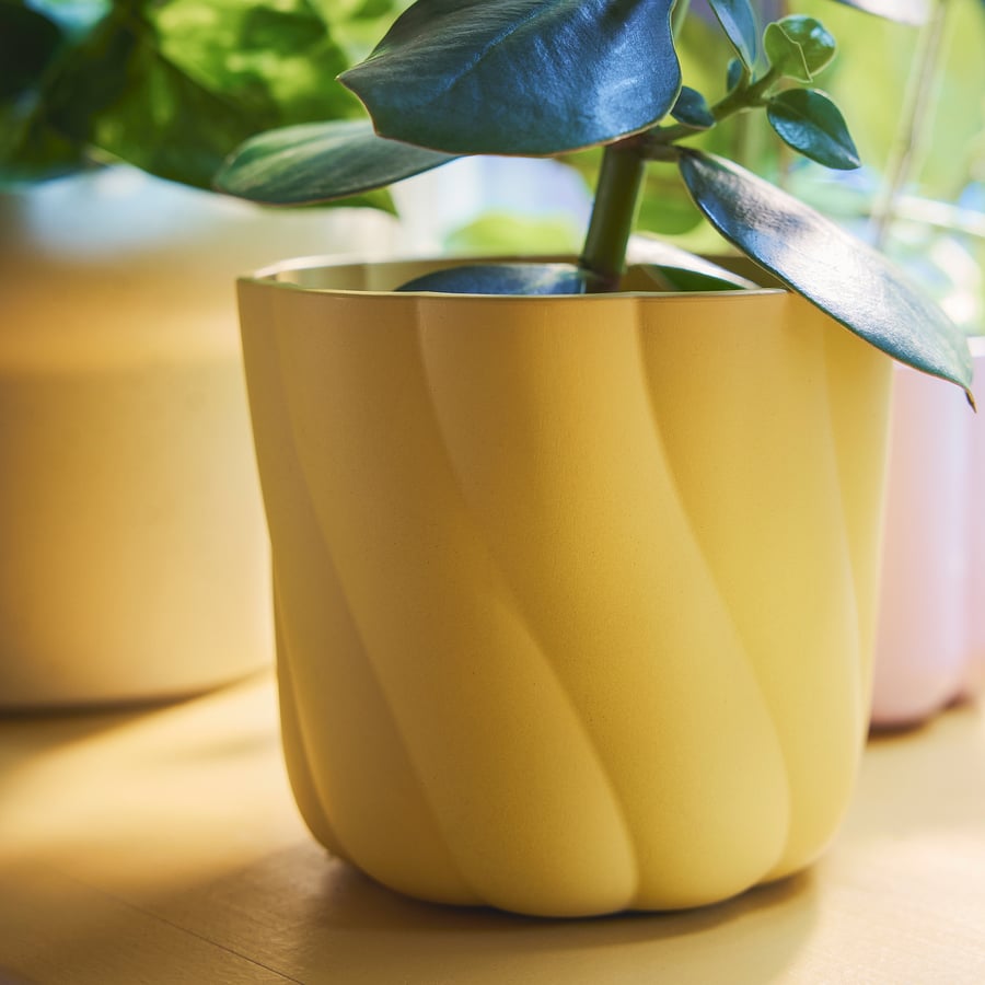DOFTRIPS ghiveci, galben închis, 12 cm - IKEA