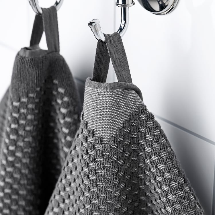 FJÄLLSTARR prosop baie, gri închis, 100x150 cm - IKEA