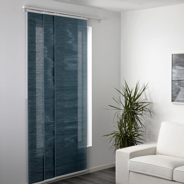 FÖNSTERVIVA draperie panou, albastru/gri, 60x300 cm - IKEA