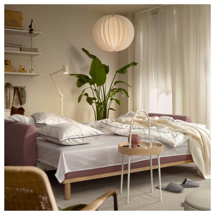 GRUNNARP canapea extensibilă 3 locuri, Gunnared roz-maro deschis - IKEA