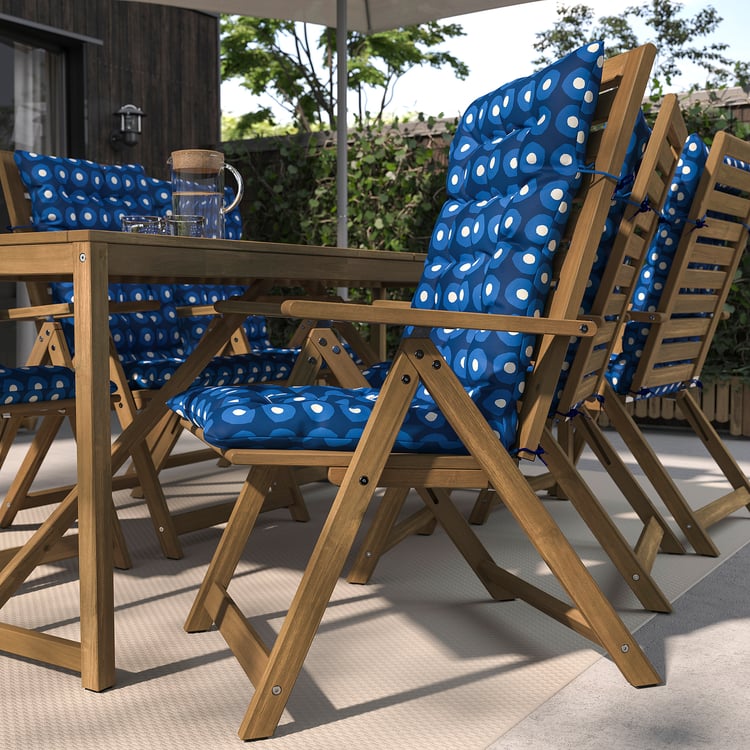 KLÖSAN pernă scaun exterior, albastru închis, 45x116 cm - IKEA