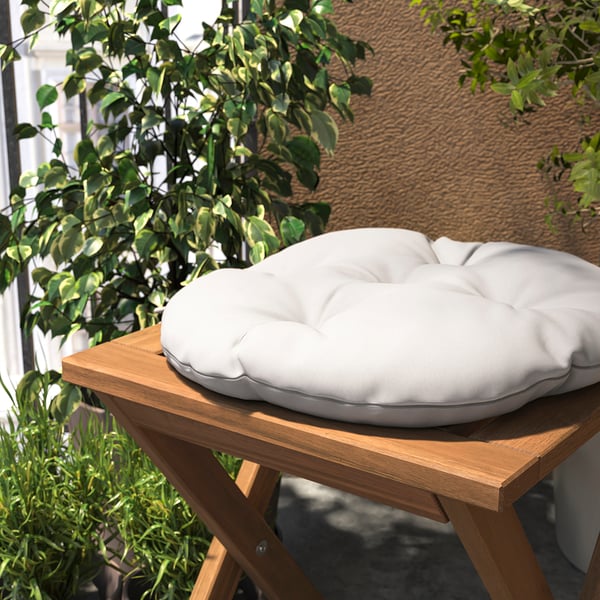 KUDDARNA pernă scaun exterior, gri deschis-bej, 35 cm - IKEA