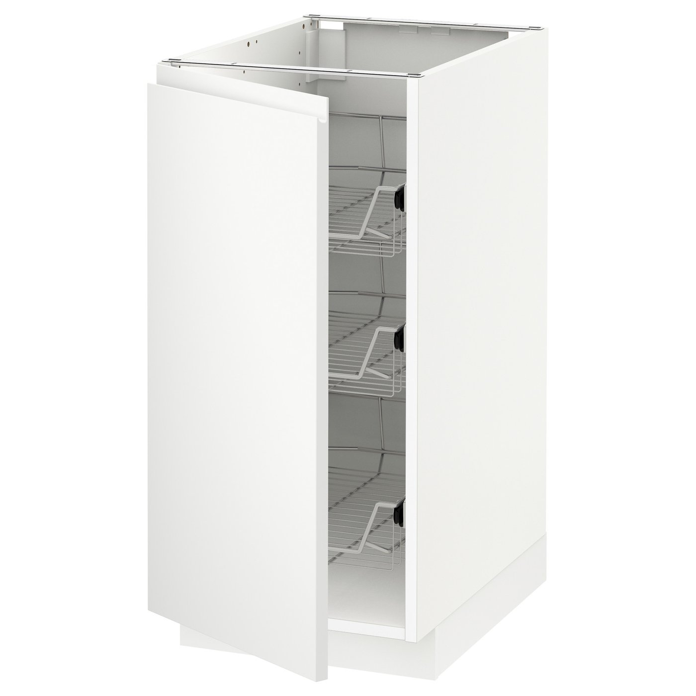 METOD corp bază+coşuri metalice, alb/Voxtorp alb mat, 40x60 cm - IKEA