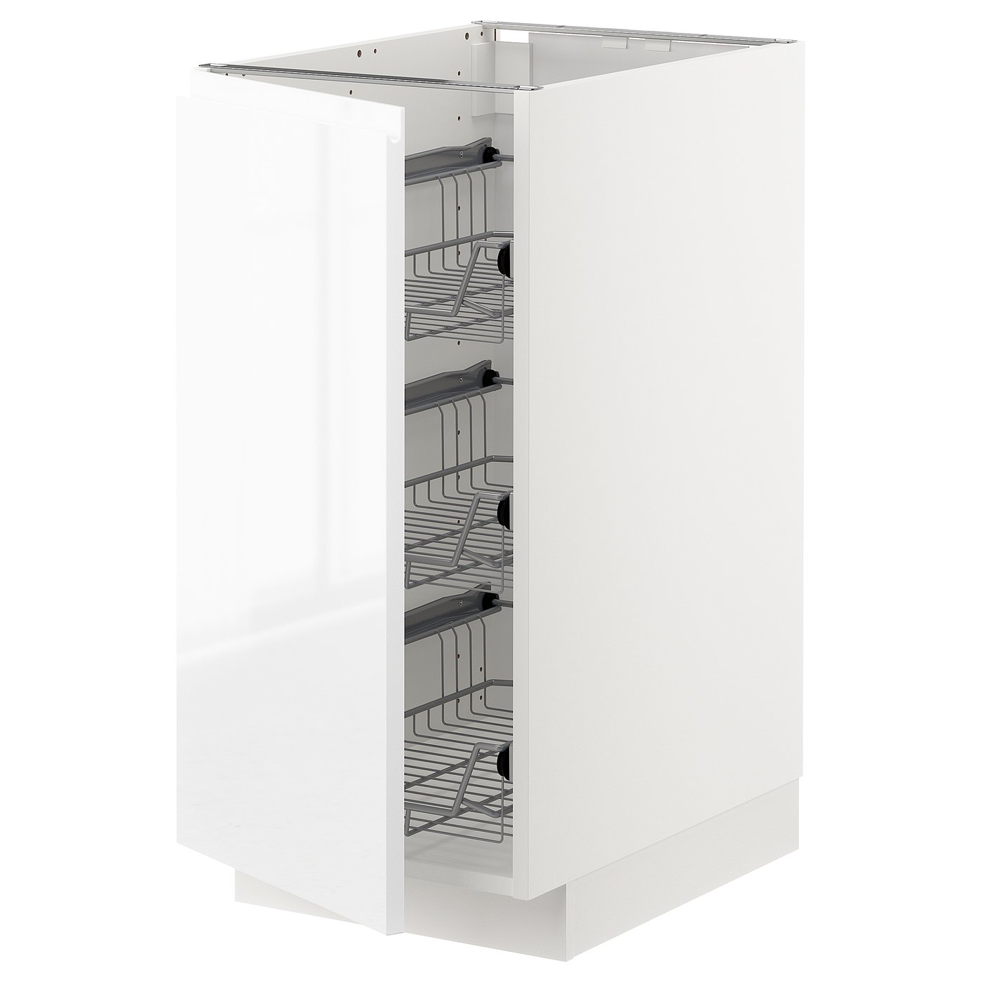 METOD corp bază+coşuri metalice, alb/Voxtorp lucios/alb, 40x60 cm - IKEA