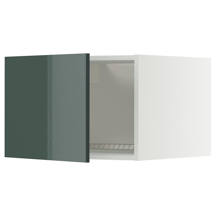 METOD corp suspendat frigider/congelator, alb/Kallarp gri închis-verde ...