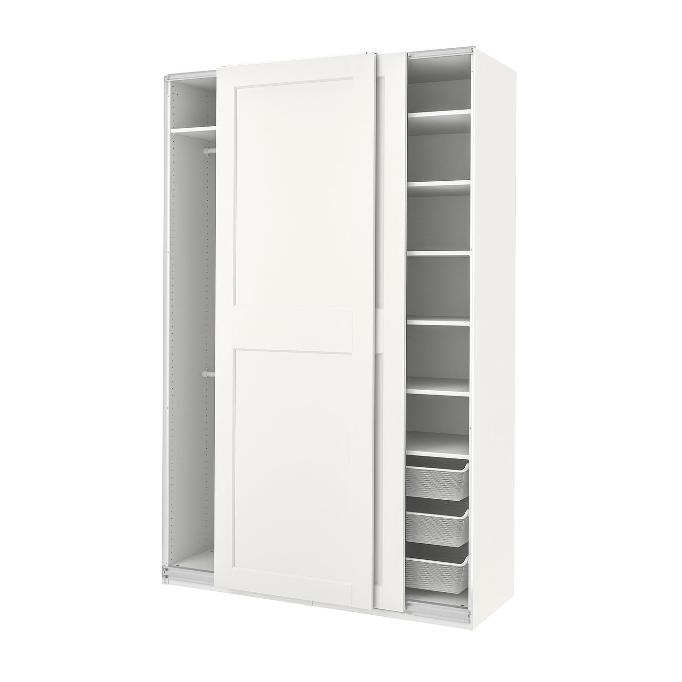 PAX / GRIMO dulap, alb/alb, 150x66x236 cm - IKEA