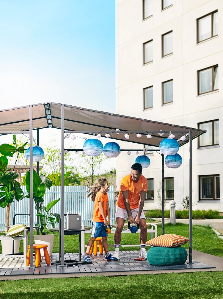 RUNNEN Podea de exterior, gri închis - IKEA