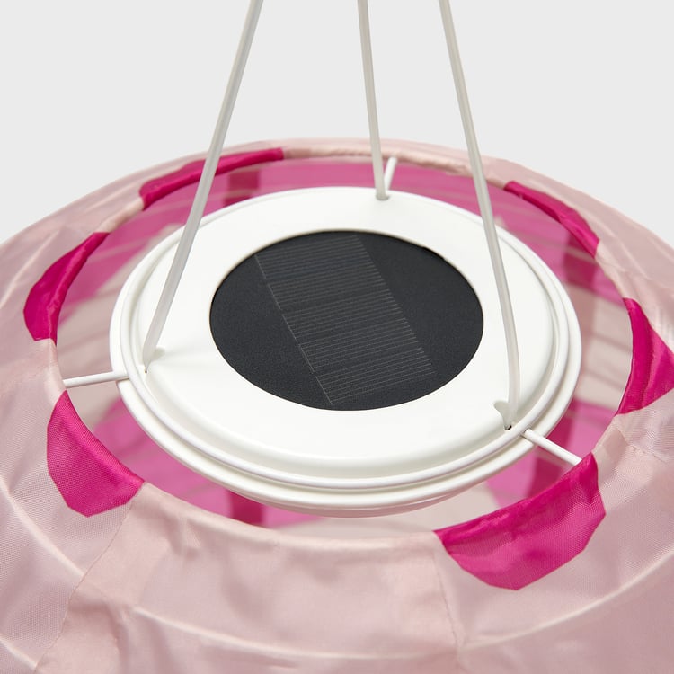 SOLVINDEN lustră LED solară, exterior glb/roz roz închis, 30 cm - IKEA