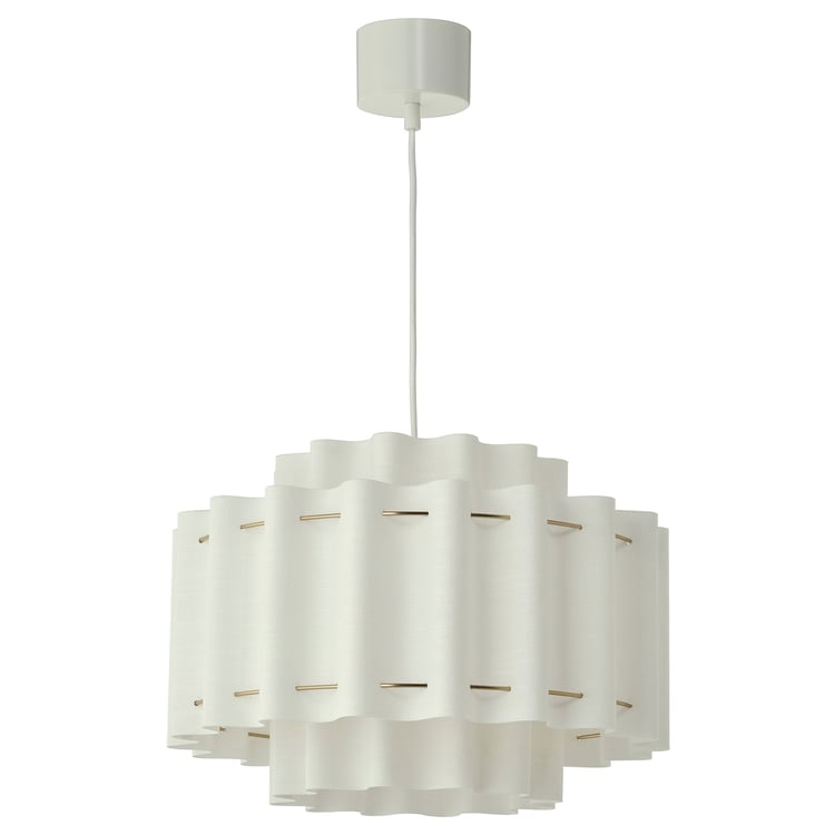 STOCKHOLM 2025 lustră, alb textil/alămit, 50 cm - IKEA