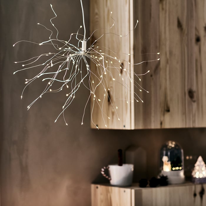 STRÅLA lustră LED, artificii/cu baterii - IKEA