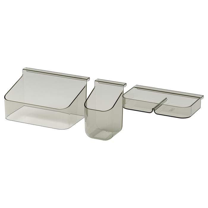 VISSLAÅN organizatoare sertar, set 3 piese, gri - IKEA