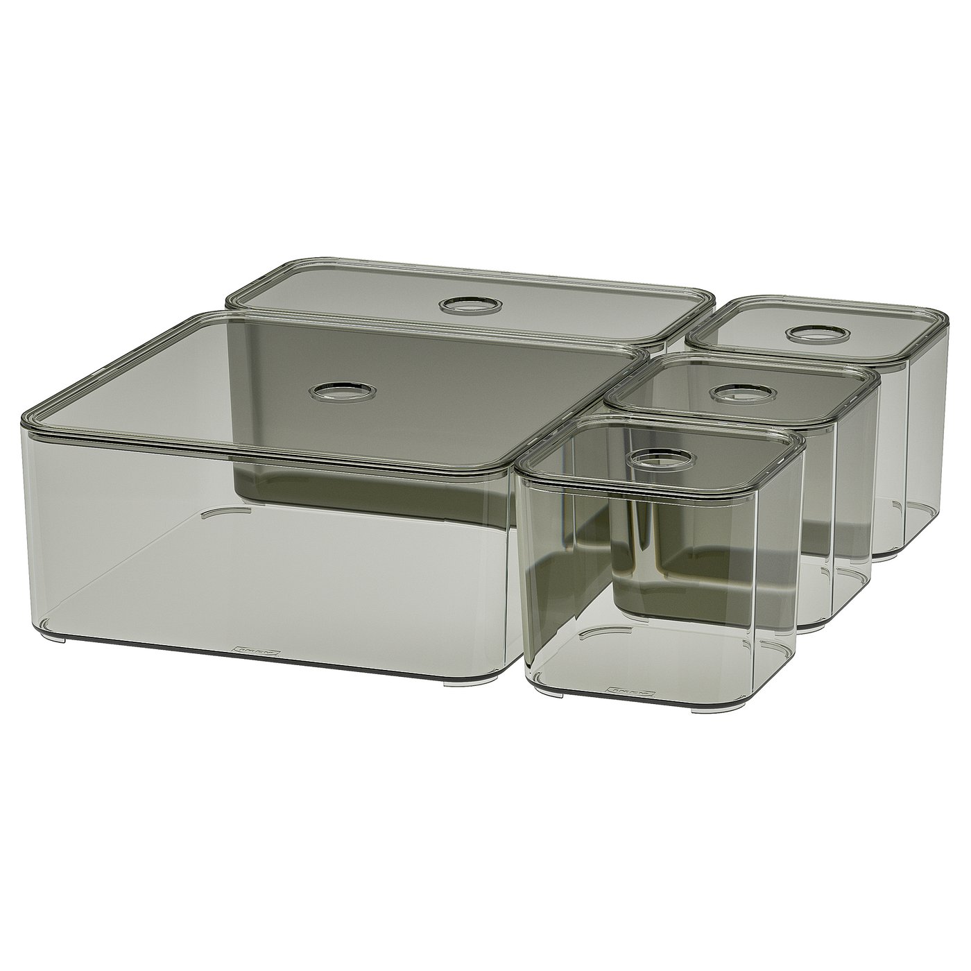VISSLAÅN set 5 cutii cu capac, gri - IKEA